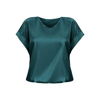 QWUVEDS Soldes Vetement Femme Chemisier Femme Col Mao Blouse Professionnelle Haut Femme Ete Fluide Tshirt Femme Col Rond Tunique Femme Bleu Marine Crop Top No