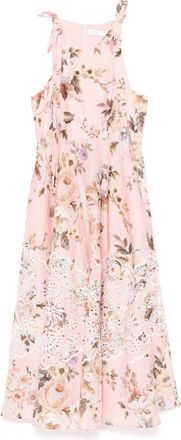 Zimmermann Acacia Midikleid mit Lochstickerei - Rosa