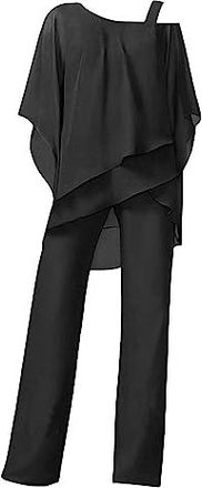 Generic Pantalon pour femmes &acirc;g&eacute;es Mode europ&eacute;enne et am&eacute;ricaine couleur unie l&acirc;che loisirs irr&eacute;gulier ensemble Adies costume d&eacute;contract&eacute; mode &eacute;t&eacute; europ&eacute;en et