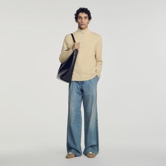 Sandro Wollpullover mit Zip-Kragen