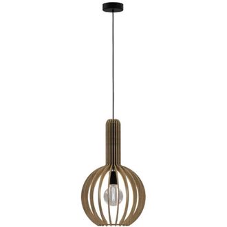 Eglo Lampe suspendue Velasco Wood Ahorn E27 1x40w H: 110cm &Oslash;31cm Dimmable