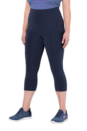 Ulla Popken Damen, gro&szlig;e Gr&ouml;&szlig;en, 3/4-Leggings, wadenlang, High Waist, schnelltrocknend