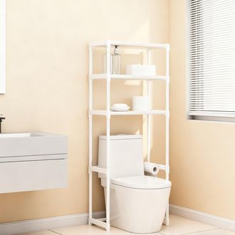 Generic Regal &uuml;ber der Toilette - Badezimmer-Organizer und Aufbewahrungsregale, ideal for Badezimmer, Waschtisch und Toilettenbereich(White)