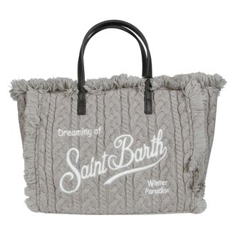 MC2 Saint Barth Sac &agrave; main Colette en maille tress&eacute;e avec bandouli&egrave;re - Femme - Sacs - Gris - Taille: ONE Size
