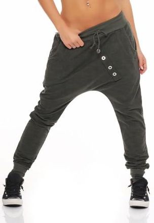 Malito more than fashion Malito Femme Pantalon de Jogging Patte Sport Sweatpants 7398 (Olive)