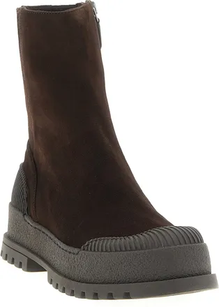 Aquazzura Suede Rugged Boot - Brown