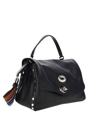 Zanellato Womens Postina Daily Handbag Small Black Nero Calf Leather Bos Taurus Handbags Hand Bags