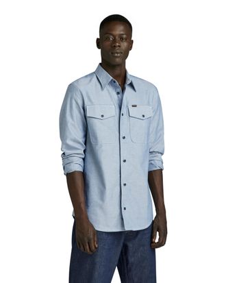 G-Star RAW Herren Marine Slim Hemd, Mehrfarben (Nitro/White Oxford D24963-7665-D139), XS