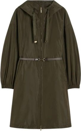 Max Mara Femme, Vestes, Vert, Taille: 40 FR Parka en taffetas hydrofuge