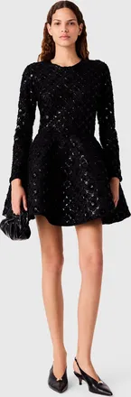 Maje Robe Courte En Velours Strass&eacute; - Noir - Taille 34 - Maje