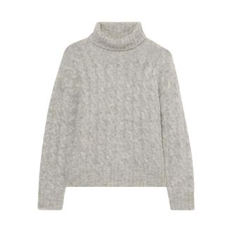 Brooks Brothers Femme, Pulls, Gris, Taille: 38 FR Col roul&eacute; en laine dagneau bross&eacute;e