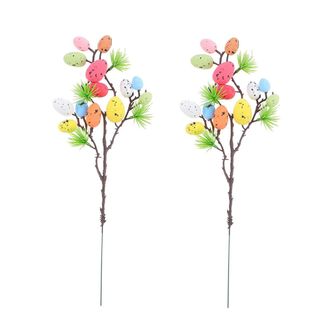 Cabilock 2stücke Künstliche Osterzweige Mit Gesprenkelten Eiern Für Arrangements Und Festliche Dekoration Für Ostern Und Frühlingsfeiern