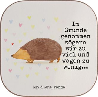 Mr. & Mrs. Panda Untersetzer Tasse Igel Herzen Design - Geschenk, Liebe, f&uuml;r Gl&auml;ser, Herz, Tischschoner, Leben, Vertrauen, Glas, Coaster, Lustige Spr&uuml;che, gl&auml;serunters