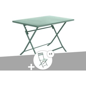 Hesperide Hesperide - Table de jardin rectangle Greensboro 110 x 70 cm Olive avec 4 chaises - Hesp&eacute;ride
