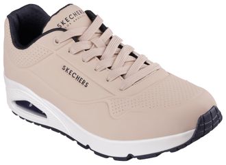 Skechers Sneaker SKECHERS Uno - Stand on Air, Herren, Gr. 44, beige (natur), Lederimitat, Schuhe Sneaker, Freizeitschuh, Halbschuh, Schn&uuml;rschuh mit Air-Cooled 