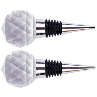 Hemobllo 2 St&uuml;ck Kristallkugel Weinflaschenverschl&uuml;sse Langlebiger Metallstopfen Wiederverwendbar f&uuml;r Rotweinflaschen Party und Haushaltsgebrauch