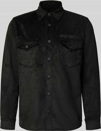 HUGO BOSS Oversized Hemdjacke mit Logo-Stitching Modell Ekel