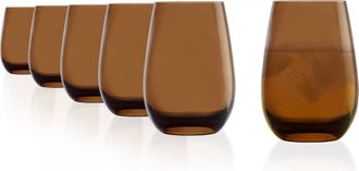 Stölzle Wassergläser Elements Kids Braun 6er-Set 335 ml - Allroundgläser für Wasser, Saft & Cocktails - Trinkgläser aus hochwertigem Kristallglas - Spülmaschi