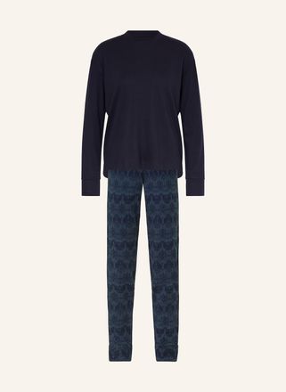 Schiesser Schlafanzug Selected Premium blau