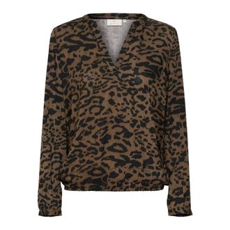 Kaffe Bluse mit Abstraktem Druck Top & T-Shirt - - Blouses & Shirts - Damen - Braun - S
