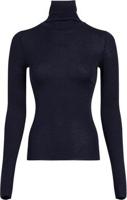 Saison 1865 Pull uni Bucli &agrave; col roul&eacute; en laine