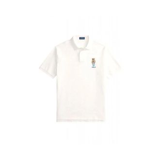 Ralph Lauren Homme, Tops, Blanc, Taille: M Bear Embroidered Polo