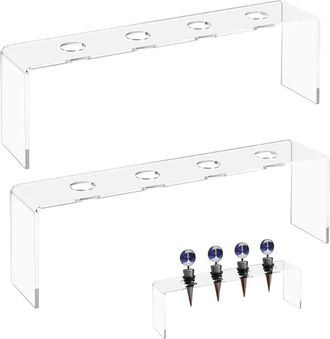 Generico Korkenhalter für Weinflaschen, 2-teilig, Acryl, für 4 Personen, rutschfest, transparent, für Küche, Büro