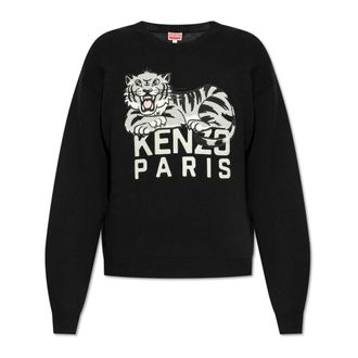 Kenzo Pullover mit gesticktem Logo - - Knitwear - Herren - Schwarzk - L