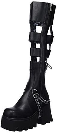 Lamoda Fragments, Knee High Boot Femme, Black PU, 40 EU