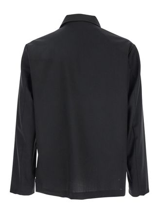 low brand Mens Black Wool Jacket With Classic Collar Coat