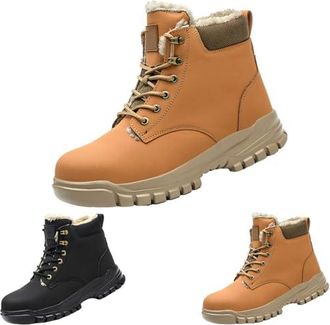 Generic Bottes de travail pour homme avec doublure en fourrure &agrave; lacets confortables, l&eacute;g&egrave;res, indestructibles, imperm&eacute;ables, antid&eacute;rapantes, chaudes pour lhi