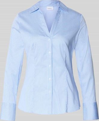 Comma Slim Fit Hemdbluse mit V-Ausschnitt