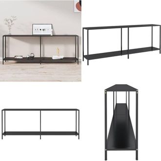 vidaXL Konsolentisch Schwarz 200x35x75,5 cm Hartglas - Konsolentisch - Wohnzimmer Dekoration - Sideboard - Schwarz - Glas Tisch - Home & Living