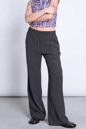 JAN 'N JUNE Damen vegan Hose Hava Crinkle Mud