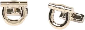 Ferragamo Homme, Accessoires, Jaune, Taille: ONE Size Gancini Cufflinks