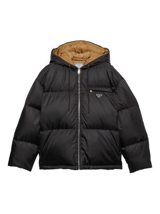 Prada Gef&uuml;tterte Kapuzenjacke - Schwarz