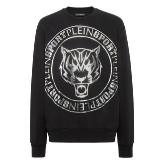 Plein Sport Homme, Sweatshirts et sweats &agrave; capuche, Noir, Taille: XL Longsleeve SweaT-shirt Tiger