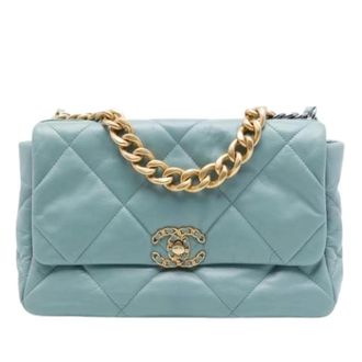 Chanel Pre-owned Grand Sac 19 &agrave; rabat - Femme - Pre-owned - Bleu - Taille: ONE Size