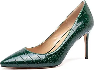 Castamere Escarpins Femme Bout Pointu Mode Aiguille Talon 8.5CM Heels Vert Crocodile Chaussures EU 37