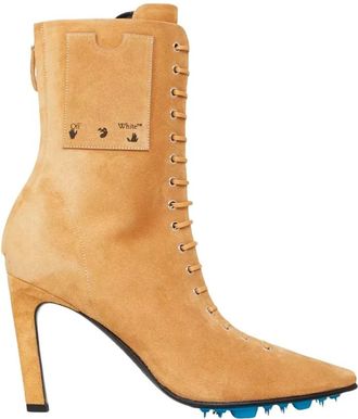 Off-white Femme, Chaussures, Beige, Taille: 38 EU Bottines &agrave; lacets