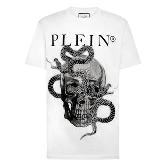 Philipp Plein Homme, Tops, Blanc, Taille: S T-Shirt Col Rond
