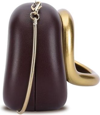 Generic Sac bandoulière vintage pour femme avec chaînes - Sac polyvalent en cuir synthétique - Sac de soirée, shopping, fête - Sac de téléphone, Cuir café, 19