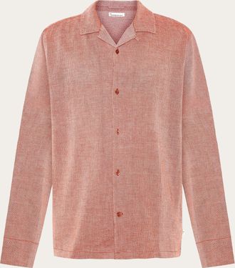 Knowledge Cotton Apparel Herren vegan Hemdstruktur Gebrannter Ziegel