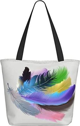 AOOEDM Sac &agrave; provisions Western Colorful Feathers Ladies 13x11x7in.Le cadeau parfait pour la Saint-Valentin.Cest de la Saint-Valentin pour maman, fille, &eacute;pou