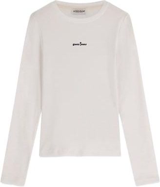 Guess Tee-shirt col rond en coton m&eacute;lang&eacute;