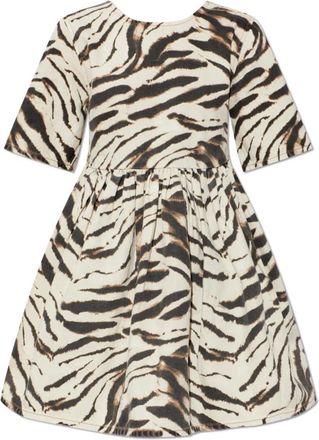 Ganni Femme, Robes, Brun, Taille: 36 FR Robe en jean &agrave; imprim&eacute; animal