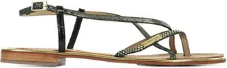 Les Tropeziennes Les Tropeziennes Femme Monaco Chaussures-femmes Chaussure-de-loisirs Nu-pieds-et-sandales, Noir Noir Or, 37 EU
