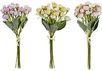 DKD Home Decor Blumenstrauß der Marke DKD Home Decor Stoff Kunststoff Eisen (3 Stück) (14 x 14 x 30 cm) (Referenz: S3020001)