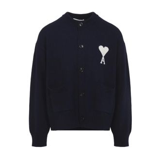 Ami Crewneck Cardigan - - Knitwear - Herren - Blau - XL