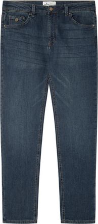 Springfield Herren 5 Pockets Denim Knit Dirty Dark with Wrinkles On The Front. Slim Jeans, T&uuml;rkis, 30